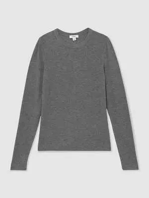 REISS Arabelle Jersey Crew-neck Long-sleeve Top