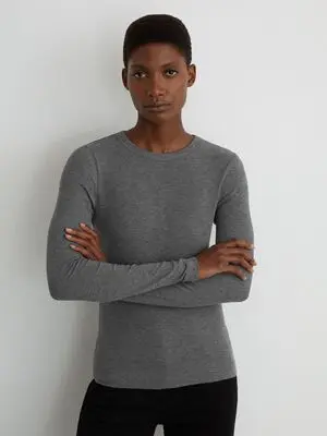 REISS Arabelle Jersey Crew-neck Long-sleeve Top