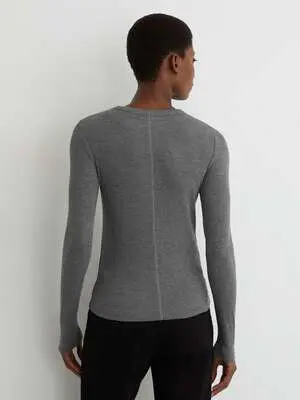 REISS Arabelle Jersey Crew-neck Long-sleeve Top
