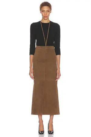 THE ROW Erina Suede Skirt