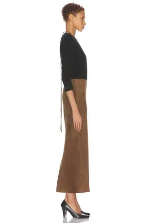THE ROW Erina Suede Skirt