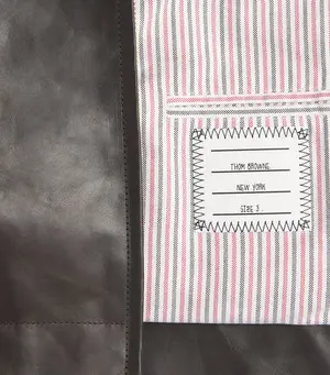 Thom Browne Leather Zip-up Blouson Jacket