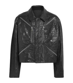 Rick Owens Leather Heizer Mac Jacket