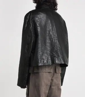 Rick Owens Leather Heizer Mac Jacket
