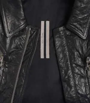 Rick Owens Leather Heizer Mac Jacket