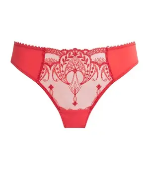 Maison Lejaby Poesie Tanga Briefs - Red