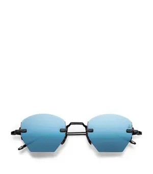JACQUES MARIE MAGE Titanium Oatman Sunglasses - Blue
