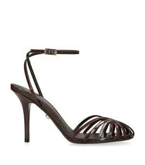 ALEVI MILANO Patent Leather Blake Heeled Sandals 95 - Brown