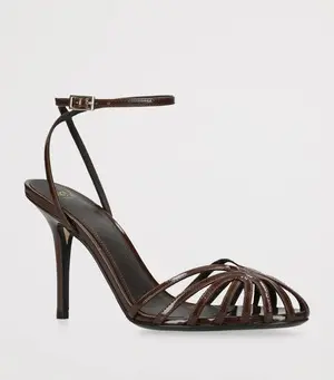 ALEVI MILANO Patent Leather Blake Heeled Sandals 95 - Brown