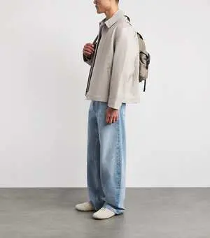 AGOLDE Chadwick Leather Jacket - Beige