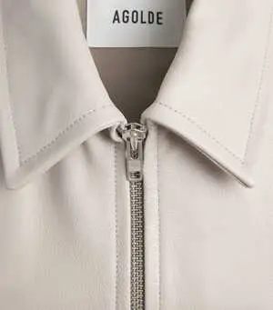 AGOLDE Chadwick Leather Jacket - Beige