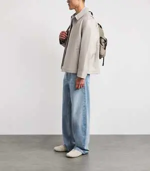 AGOLDE Chadwick Leather Jacket - Beige