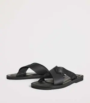 Emporio Armani Leather Crossover Sandals