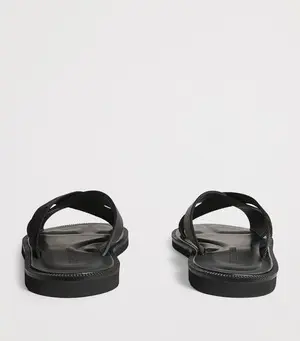 Emporio Armani Leather Crossover Sandals