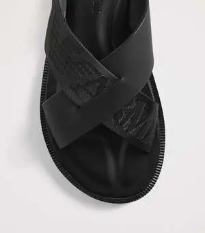 Emporio Armani Leather Crossover Sandals
