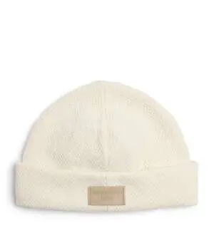 Emporio Armani Cotton-blend Icon Beanie - White