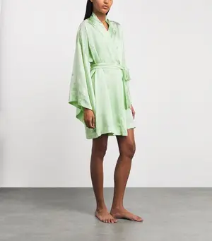 TORLOWEI Silk Lace Short Robe