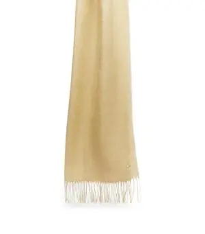 Max Mara Linen Fringe-trim Scarf - Beige