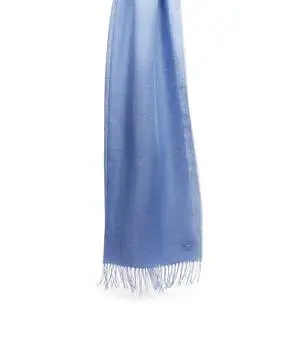 Max Mara Linen Fringe-trim Scarf - Blue