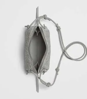 Bottega Veneta Suede Embellished Concert Pouch - Grey