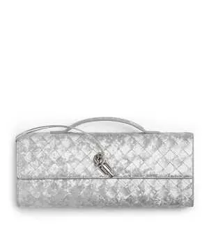 BOTTEGA VENETA Laminated Leather Andiamo Clutch Bag