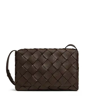 Bottega Veneta Large Leather Diago Crossbody Bag - Brown