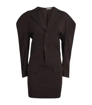 Issey Miyake Like Torso Like Blazer Mini Dress - Brown
