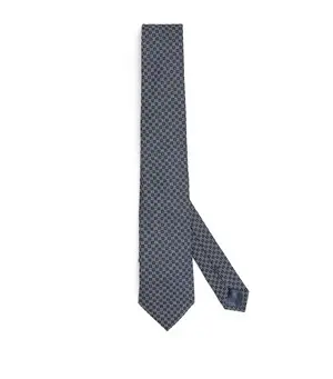 Emporio Armani Silk Jacquard Standard Tie - Blue