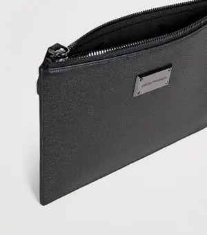 Emporio Armani Leather Logo Pouch