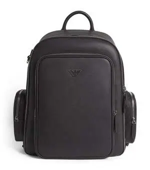 Emporio Armani Faux Leather Backpack - Black