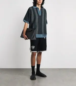 Amiri Stripe Embroidered Polo Sweater