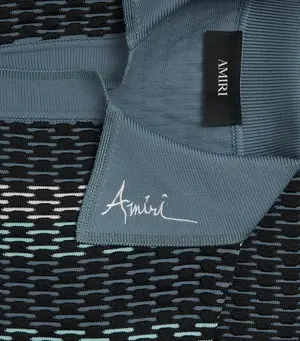 Amiri Stripe Embroidered Polo Sweater