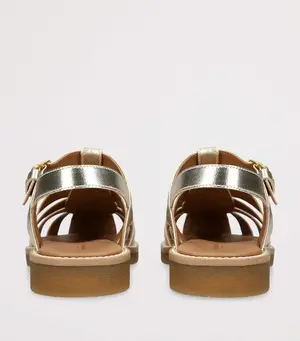 GOLDEN GOOSE Leather Maxime Sandals - Gold