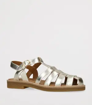 GOLDEN GOOSE Leather Maxime Sandals - Gold