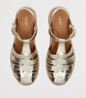 GOLDEN GOOSE Leather Maxime Sandals - Gold