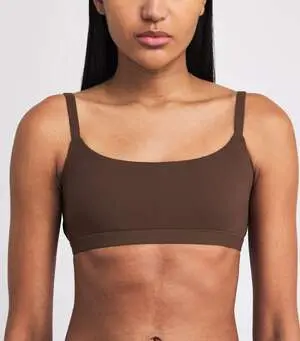 SKIMS Fits Everybody Scoop-neck Bralette - Brown