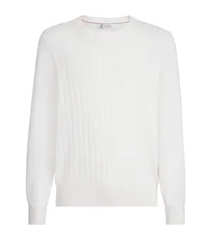 Brunello Cucinelli Cotton Rib-knit Sweater - White