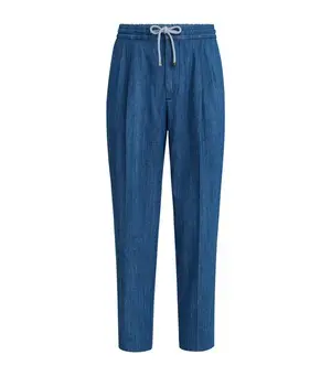 Brunello Cucinelli Denim Drawstring Trousers