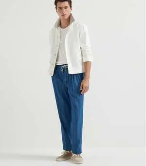 Brunello Cucinelli Denim Drawstring Trousers