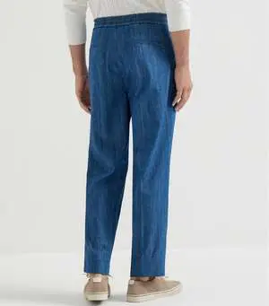 Brunello Cucinelli Denim Drawstring Trousers