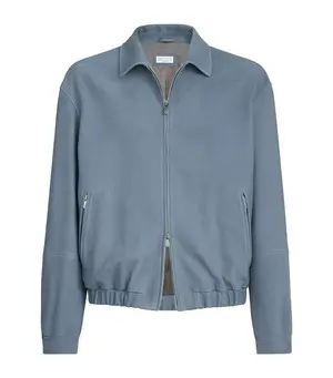Brunello Cucinelli Nubuck Leather Zip-up Jacket