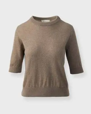 WAKAKUU London Cashmere Short Sleeve Knit - Sand