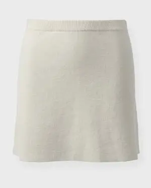 WAKAKUU Coventry Knitted Wool Skirt - Cream