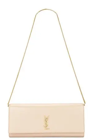 Saint Laurent Kate Clutch On Chain In Beige - Dark Beige