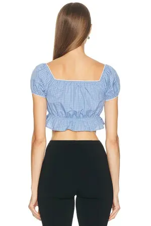 Miu Miu Cropped Checkered Blouse