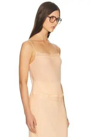 HELSA Viscose Satin Cami With Lace