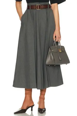 HELSA Wool Blend Pleated Skirt