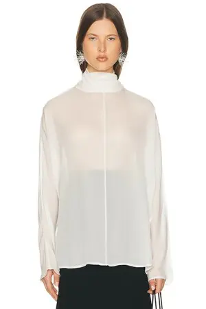 HELSA Dolman Popover Top In Cupro - Ivory