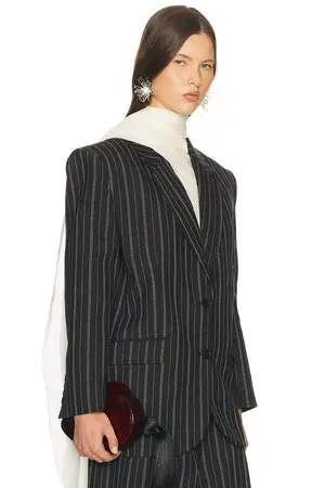 HELSA Stripe Twill Boyfriend Blazer