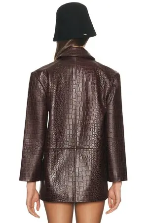 HELSA Schoolyard Croc Embossed Leather Jacket